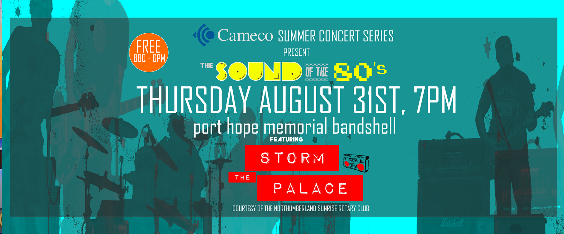 AUG. 31st: Port Hope Bandshell with Cale Crowe, Free BBQ - Storm The Palace